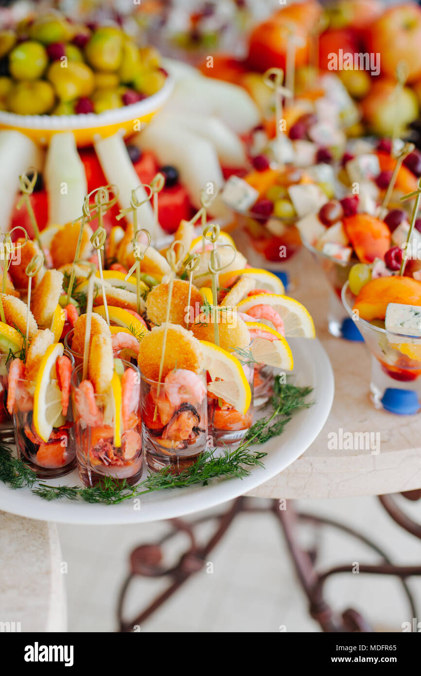 Buffet food on a table Stock Photo - Alamy