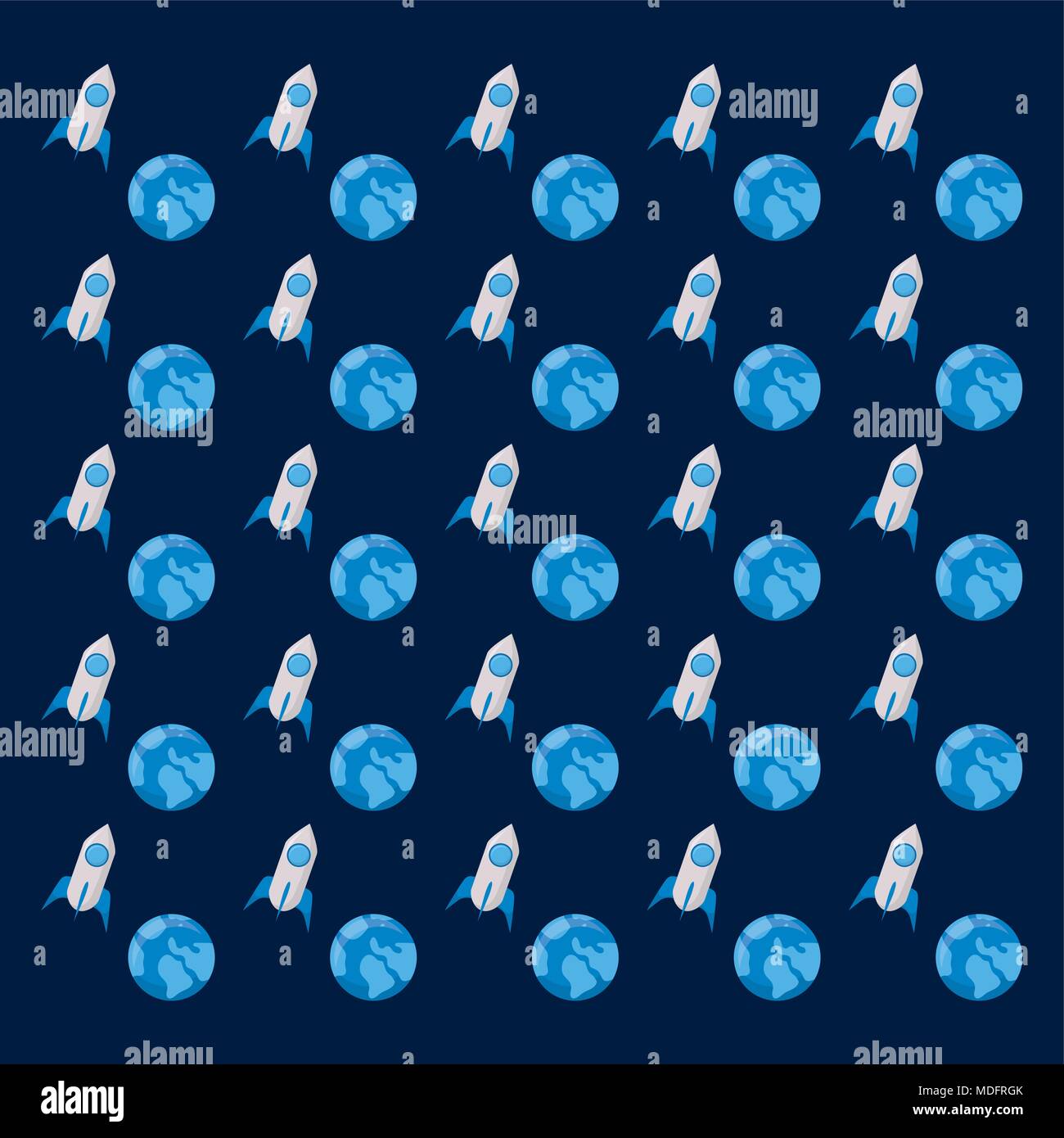 rockets and earth planets background, colorful design. vector ...