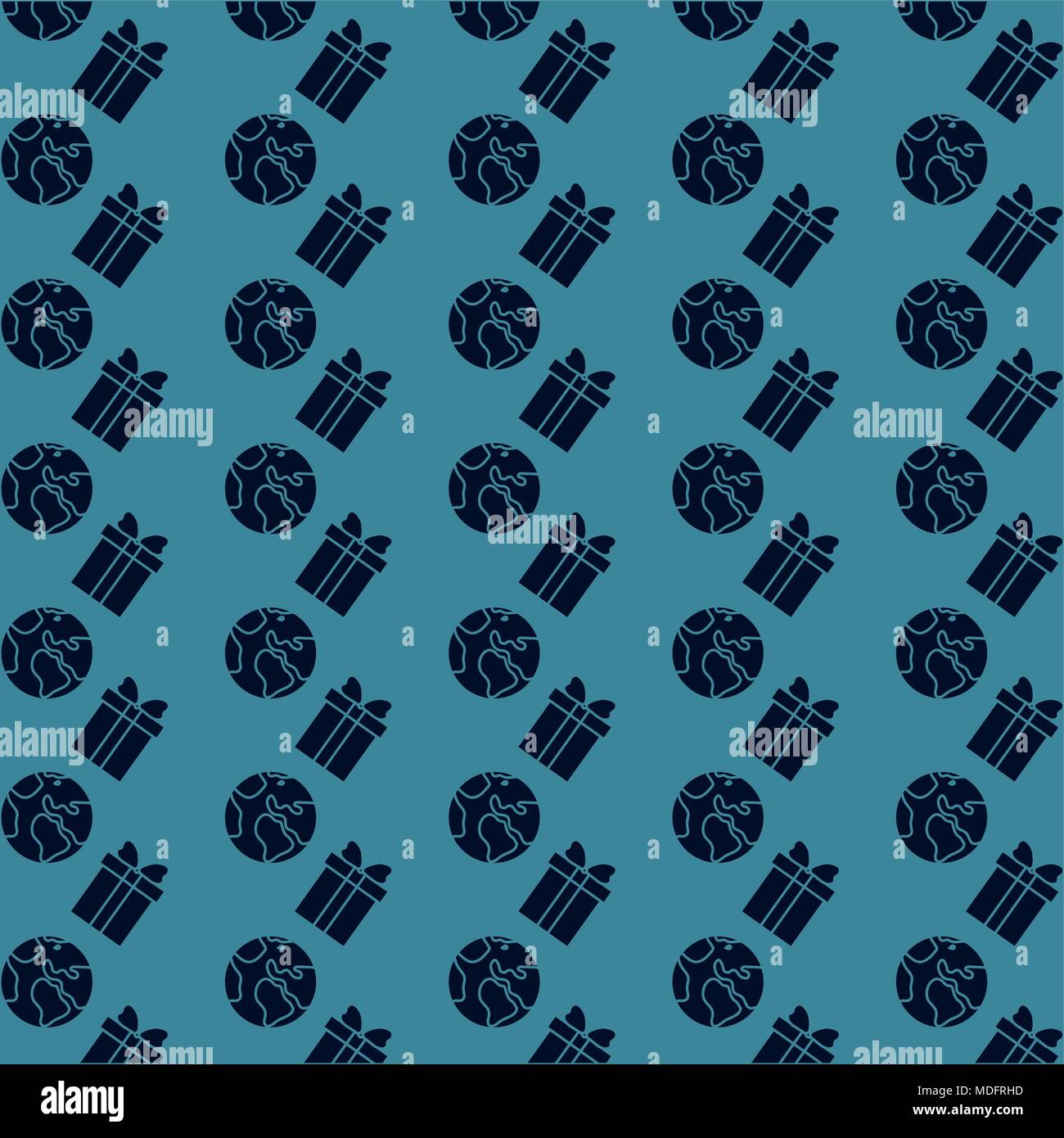 earth planet and gift boxes, colorful design. vector illustration Stock ...