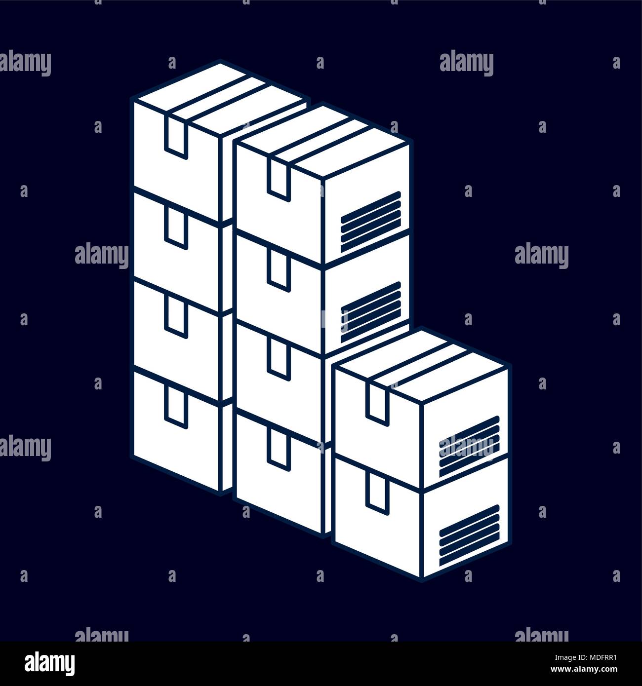stack of boxes over blue background, vector illustration Stock Vector ...