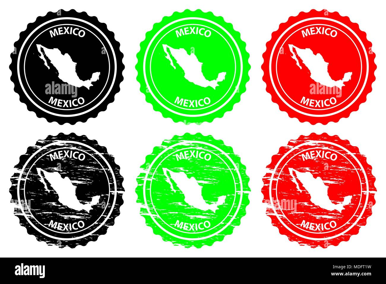 Mexico - rubber stamp - vector, Mexico continent map pattern - sticker ...