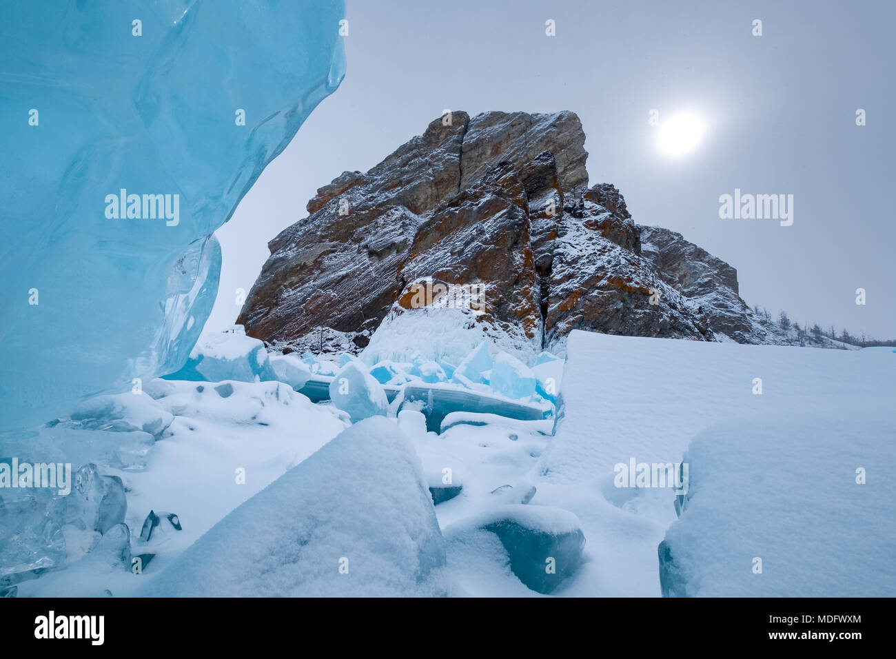 Baikal lake snow ice winter hi-res stock photography and images - Alamy