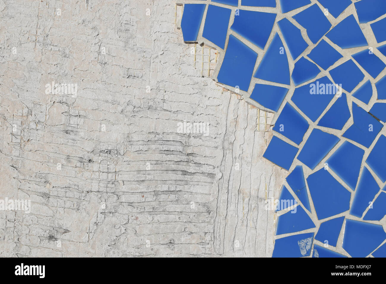 Broken ceramic floor tiles and concrete background Stock Photo - Alamy