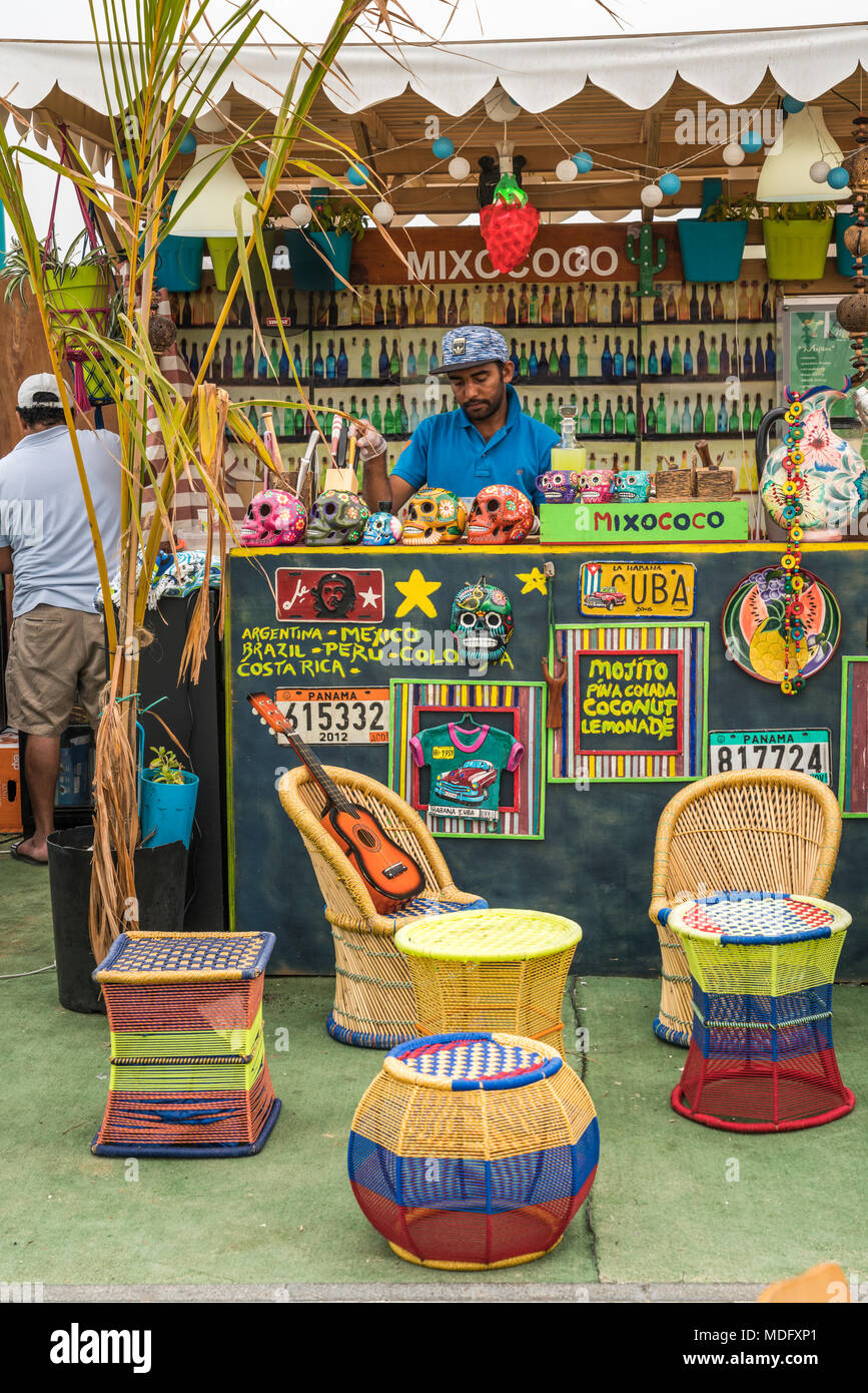 An outdoor refreshment kiosk at Kite Beach, Dubai, UAE, Middle East ...