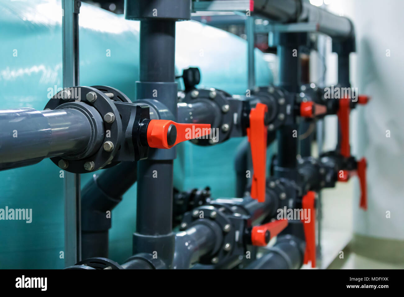 pipes and valves in industrial plant Stock Photo - Alamy