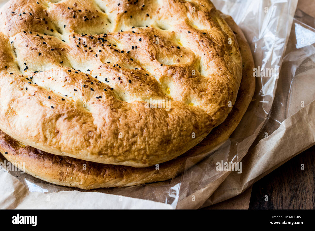 Turkish Ramadan Pita or Ramazan Pidesi. (Pide) Traditional bakery ...
