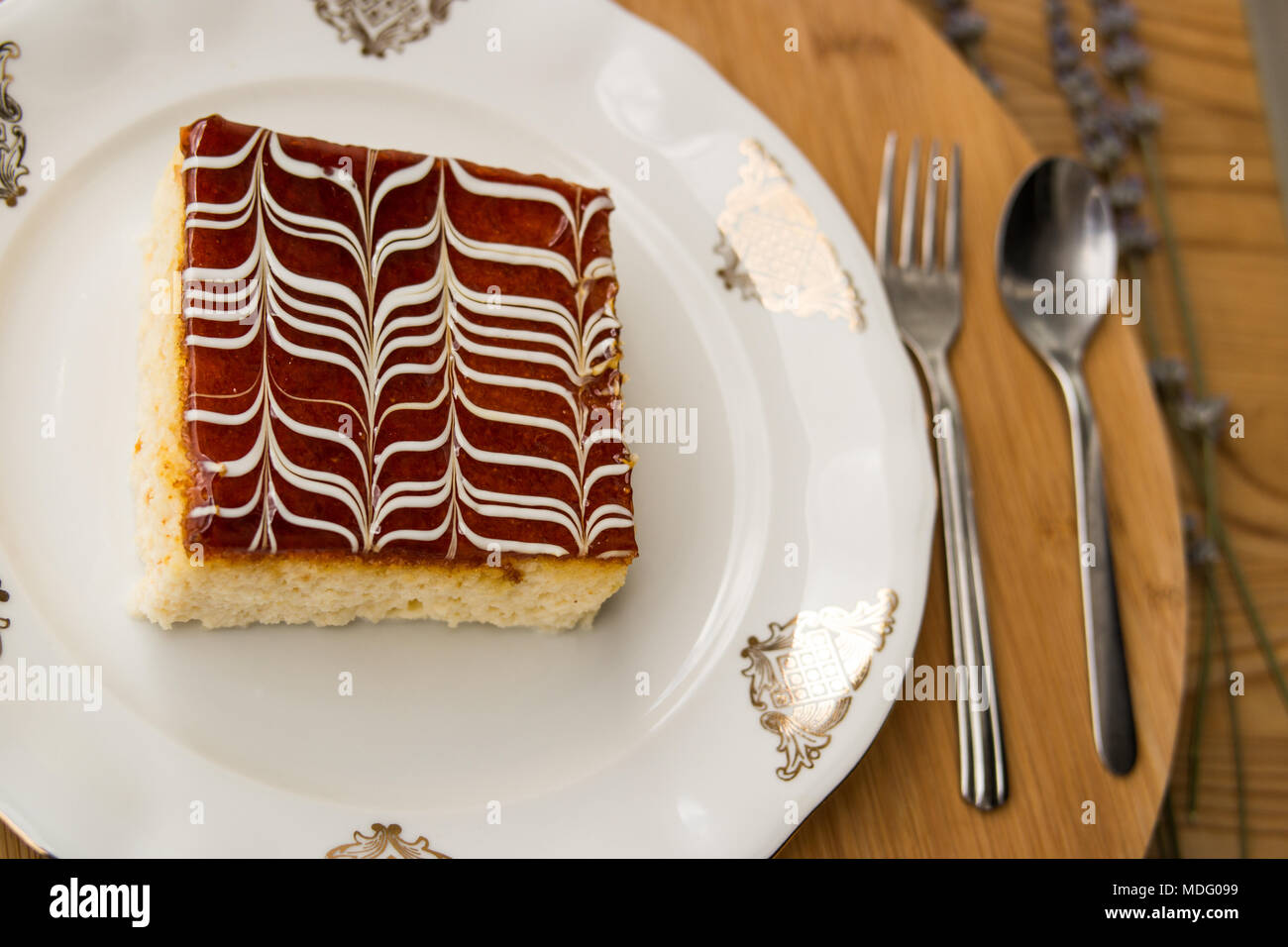 Balkan Dessert Trilece Sponge Cake Pudding made with Three Milk Stock ...