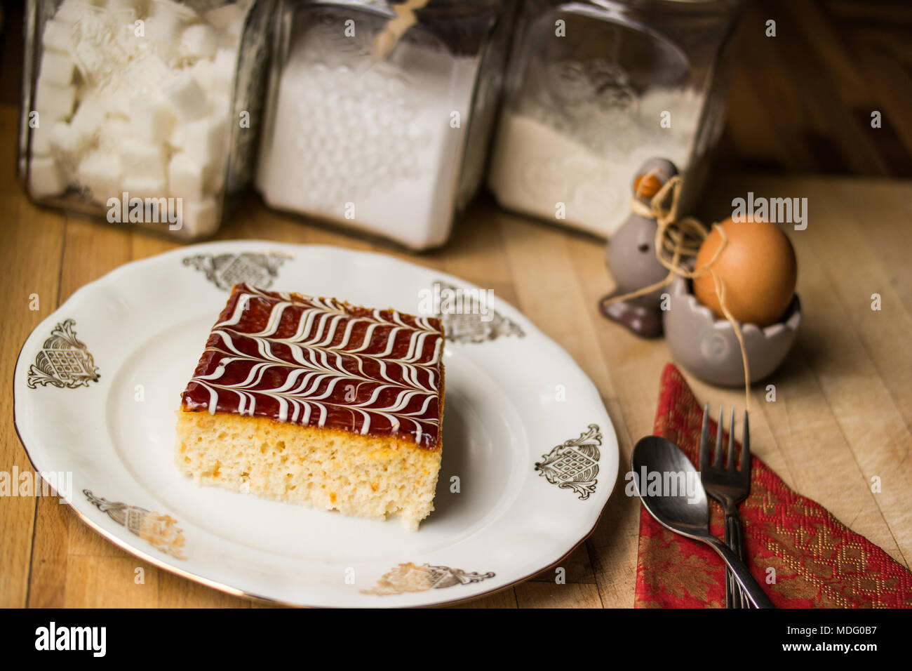 Balkan Dessert Trilece Sponge Cake Pudding made with Three Milk Stock ...