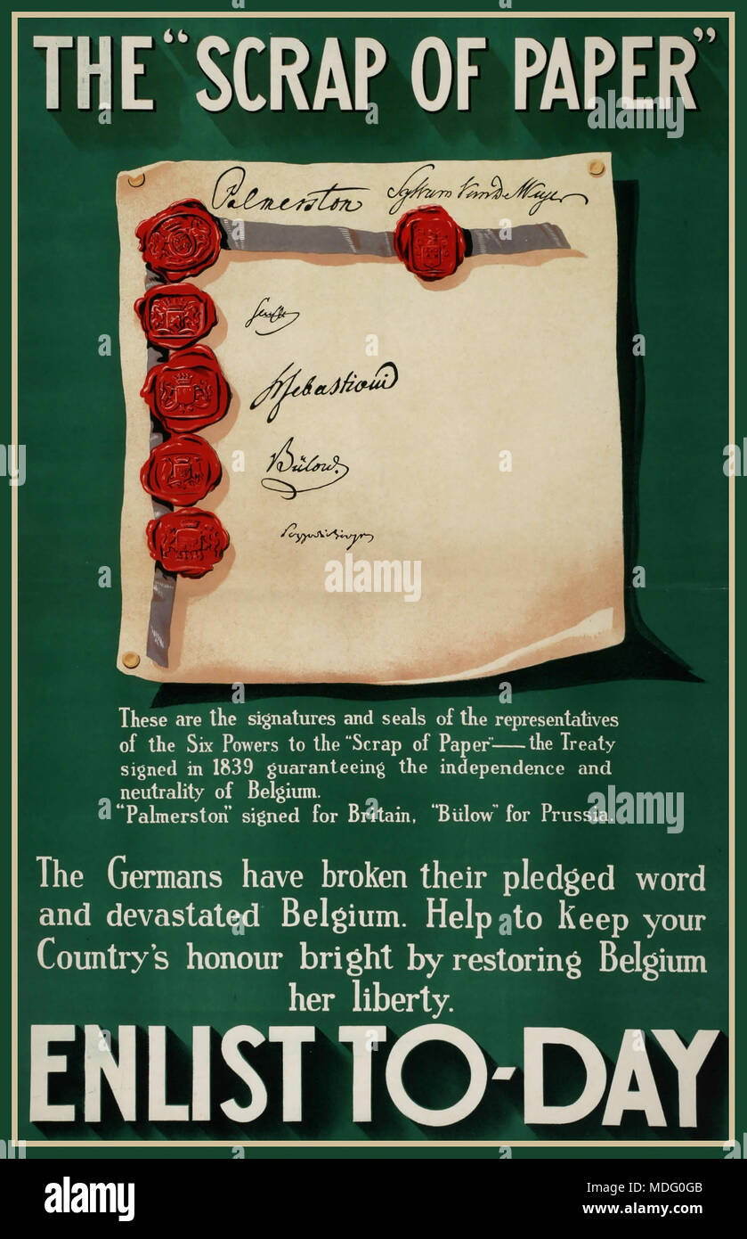 BRITISH RECRUITMENT POSTER WW1 'The Scrap of Paper - Enlist Today' The ...