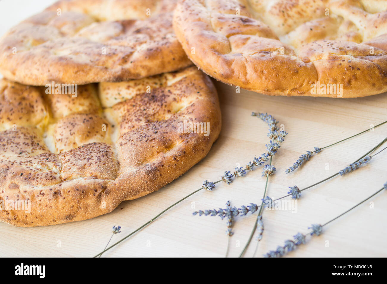 Turkish Ramadan Pita or Ramazan Pidesi. (Pide) Traditional bakery ...