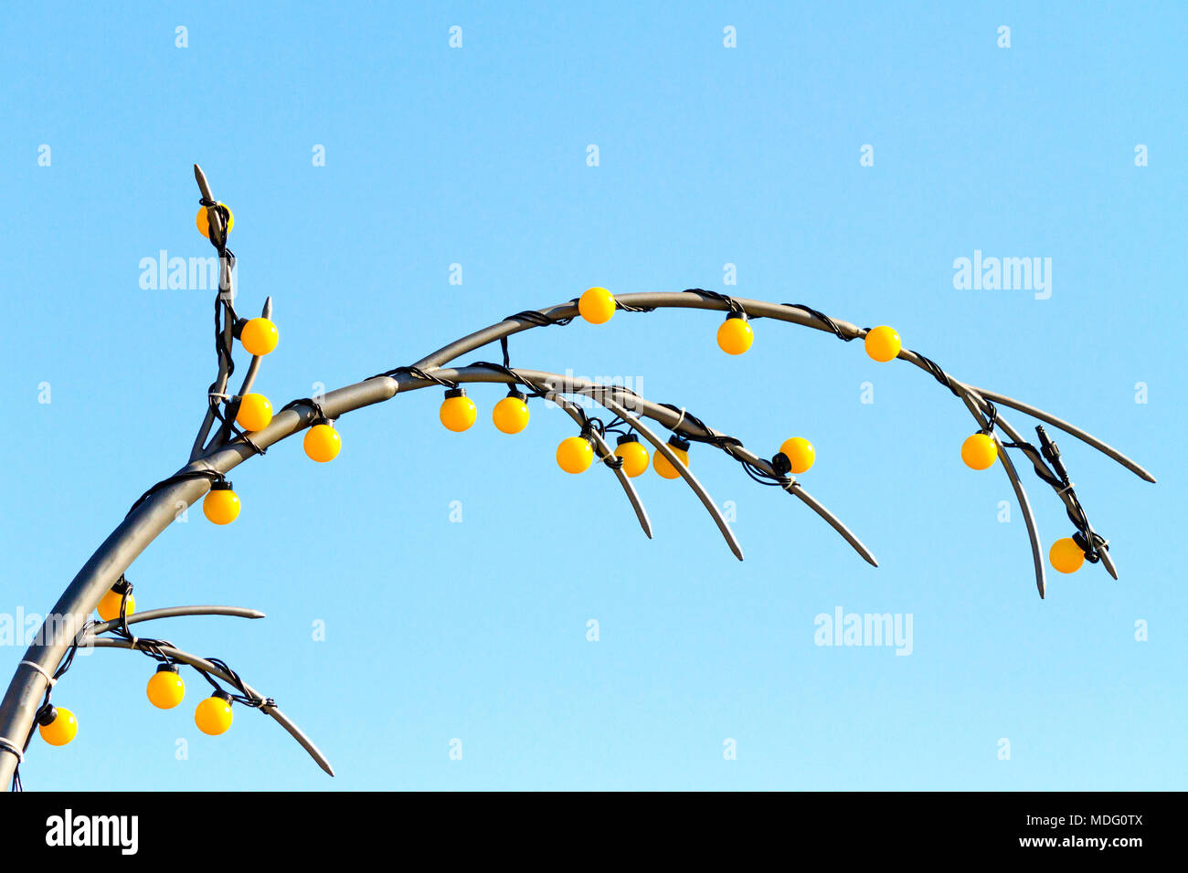 decorative tree and yellow lights, new technologies, optimization of ...