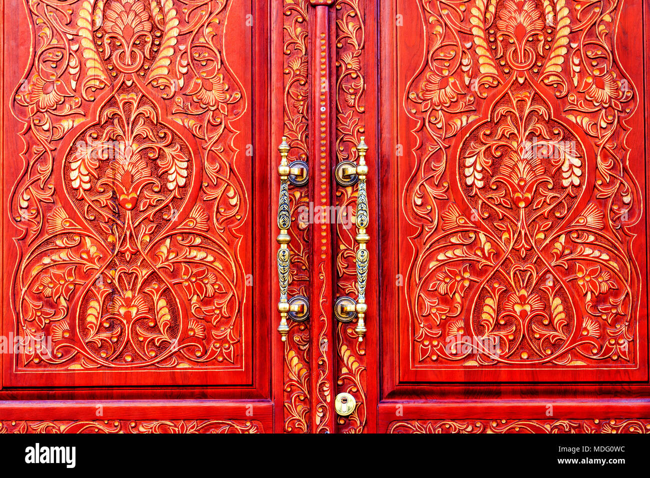 doors are made of mahogany and patterns on them, wealth, unique design ...