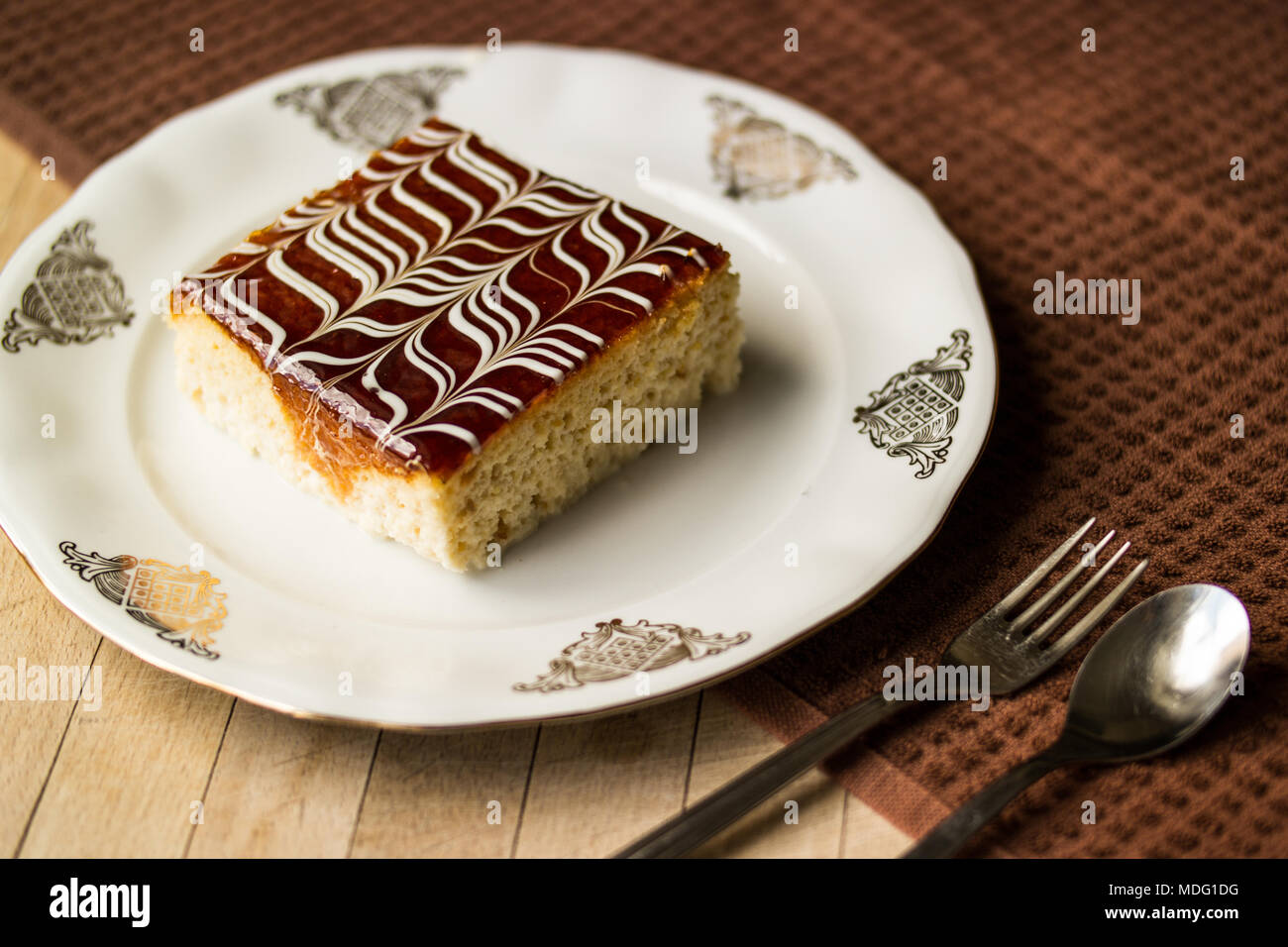 Balkan Dessert Trilece Sponge Cake Pudding made with Three Milk Stock ...