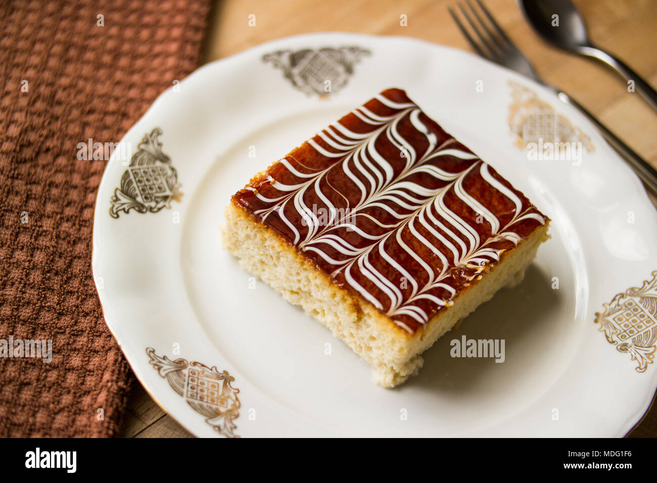 Balkan Dessert Trilece Sponge Cake Pudding made with Three Milk Stock ...