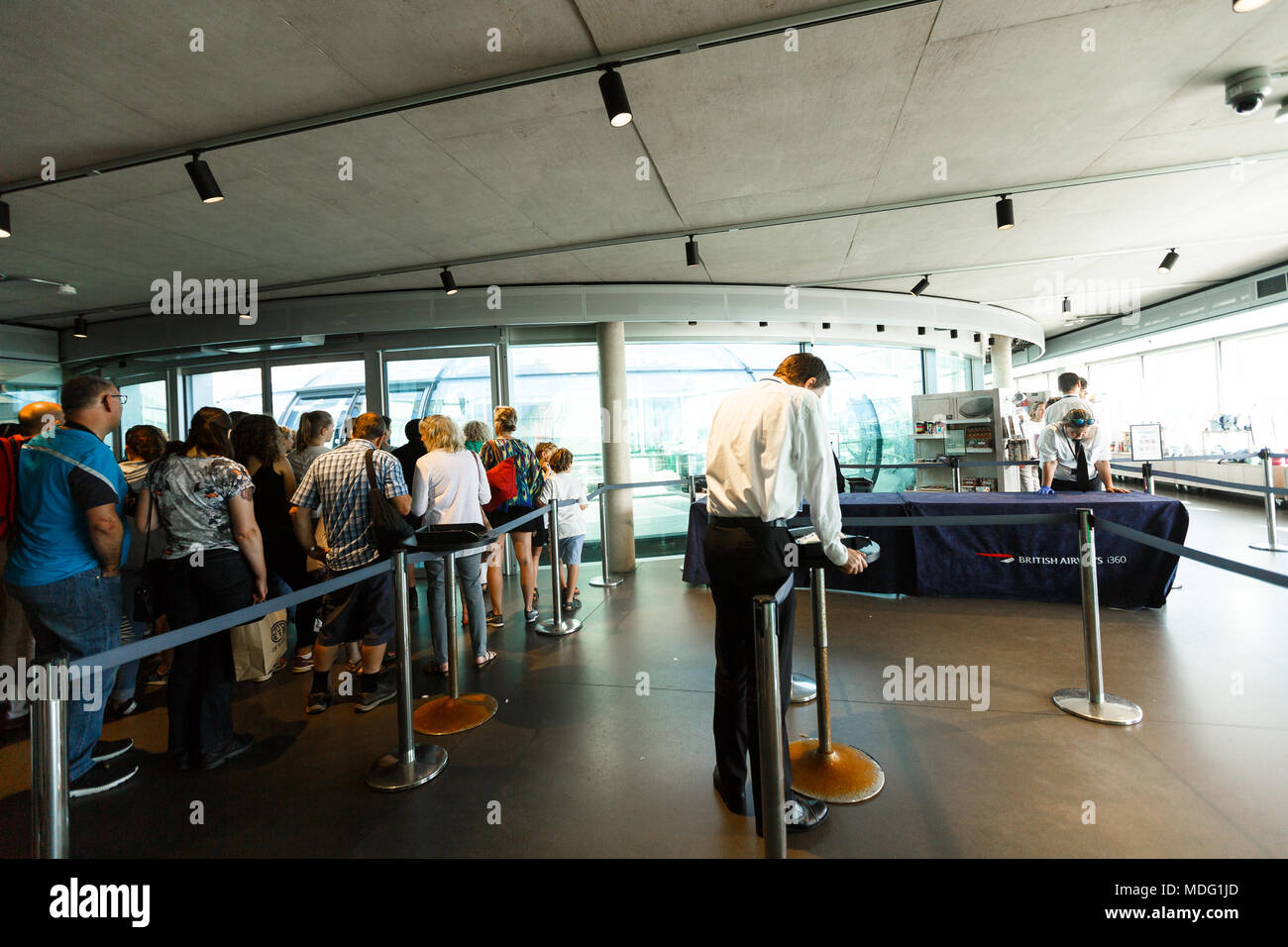 Security checkpoint at the entrance to British Airways i360 observation ...