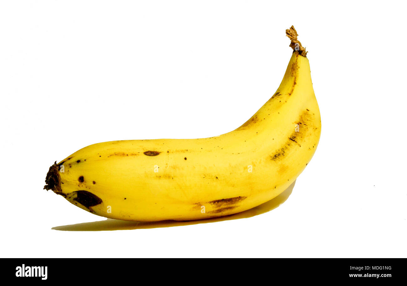 single banana isolated white background Stock Photo - Alamy