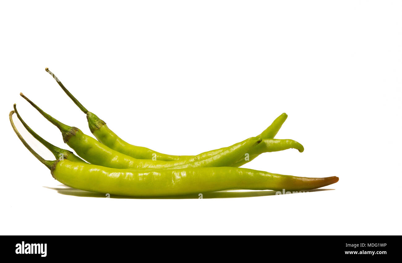 Green chilli white background hi-res stock photography and images - Alamy