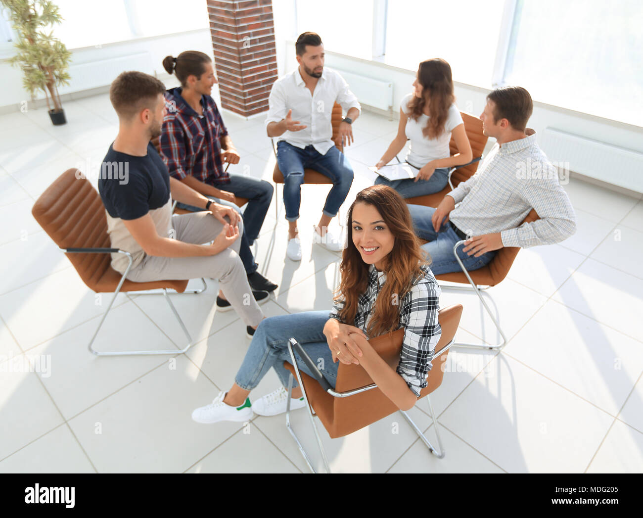 group of young talented employees Stock Photo - Alamy