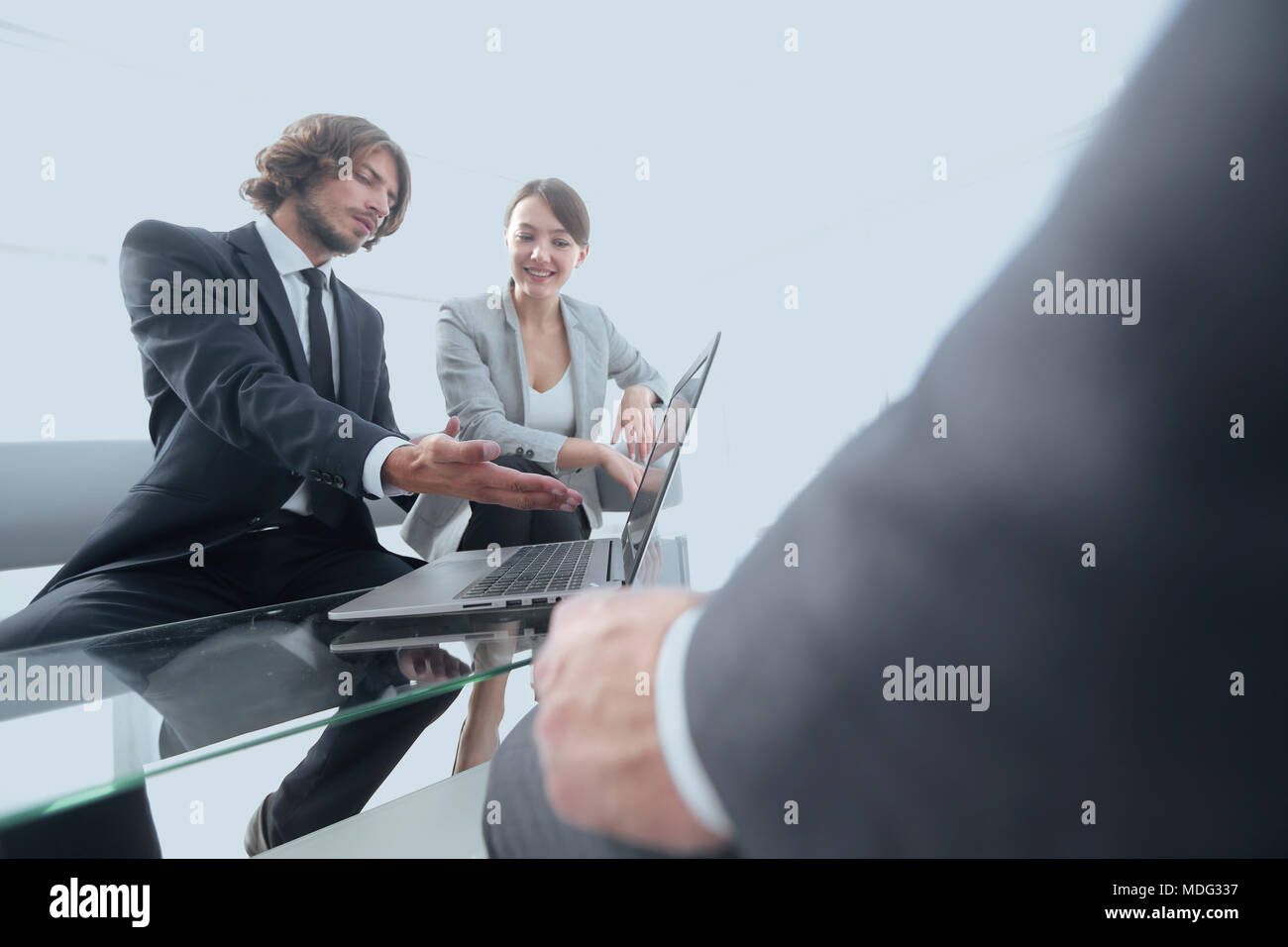 business team working at a Desk Stock Photo - Alamy