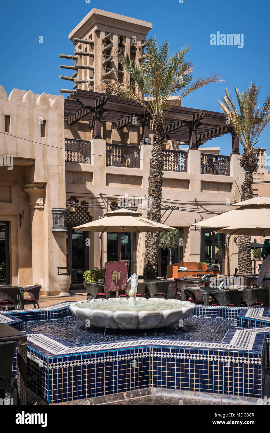 Wind tower architecture at the Madinat Jumeirah in Dubai, UAE, Middle ...