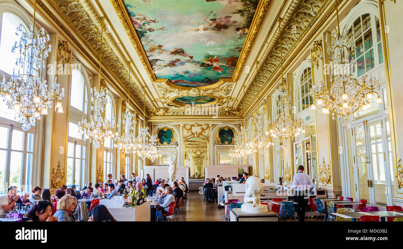 The restaurant with beautiful decoration inside musee d'orsay. Paris ...
