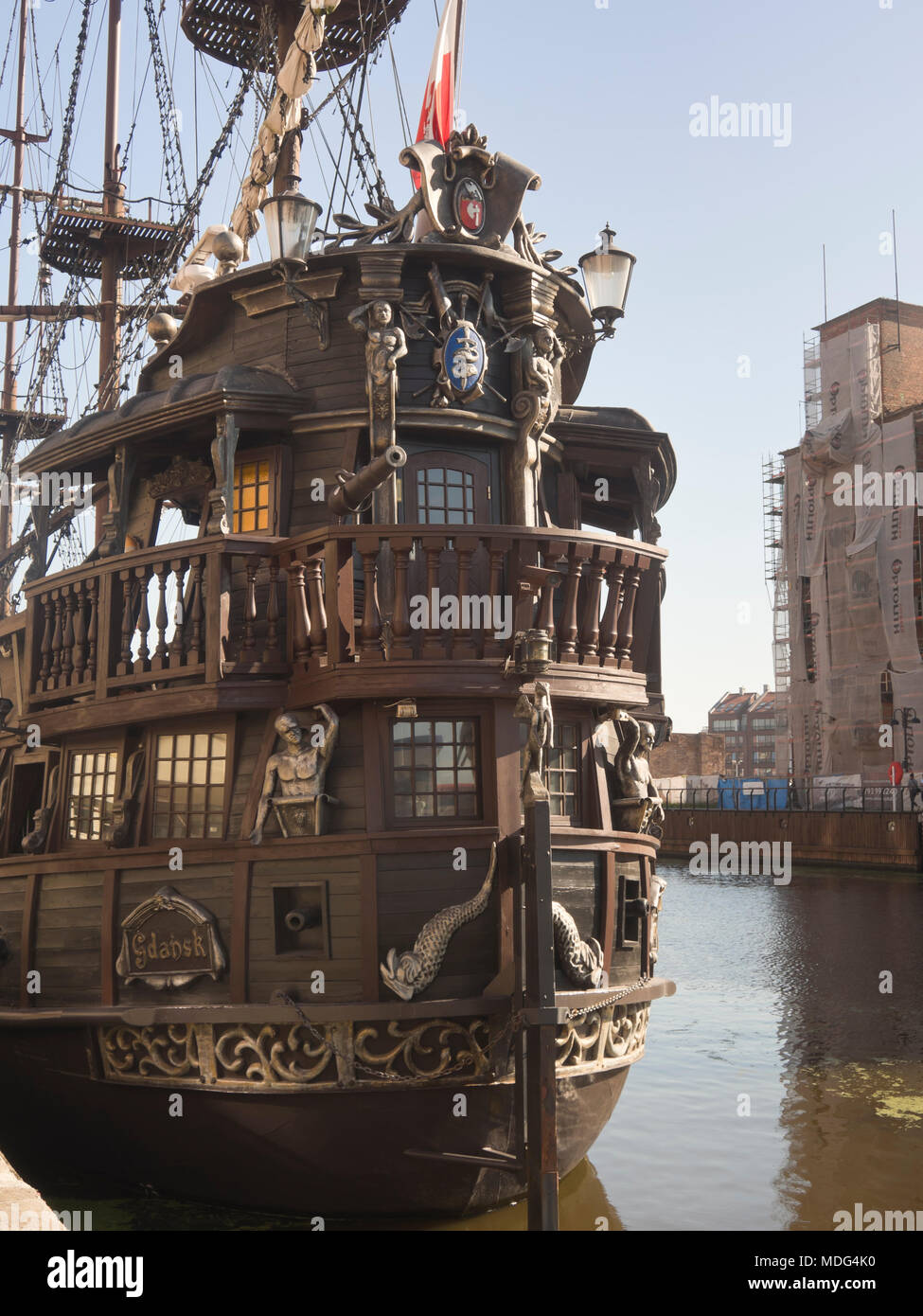 Historic vessel rebuilt for sightseeing tours on the river Motlawa and ...