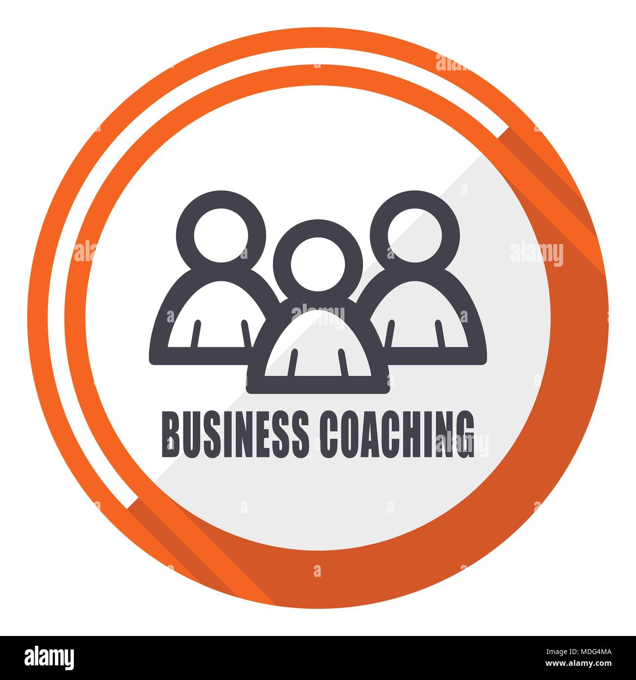 Business coaching flat design orange round vector icon in eps 10 Stock ...