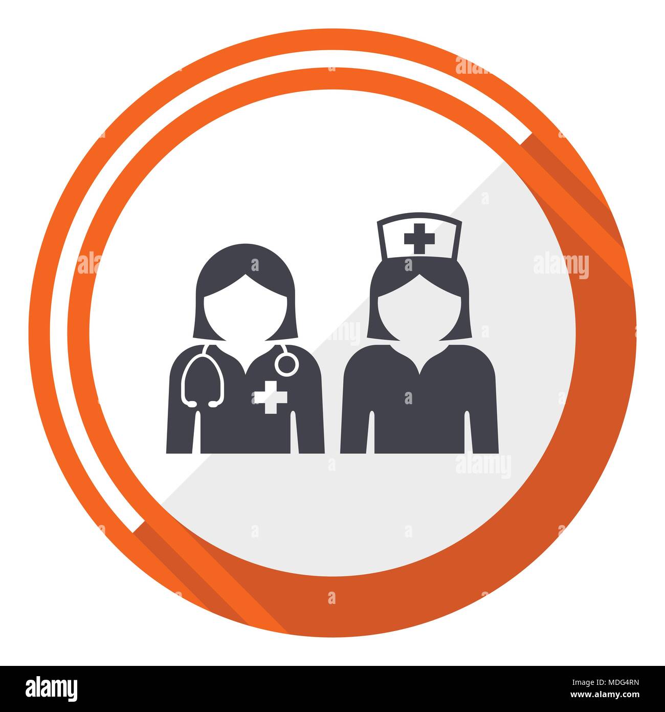 Hospital flat design orange round vector icon in eps 10 Stock Vector ...