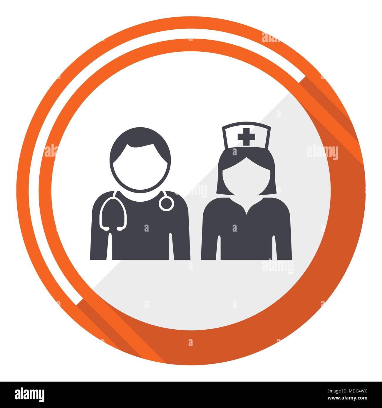 Hospital flat design orange round vector icon in eps 10 Stock Vector ...
