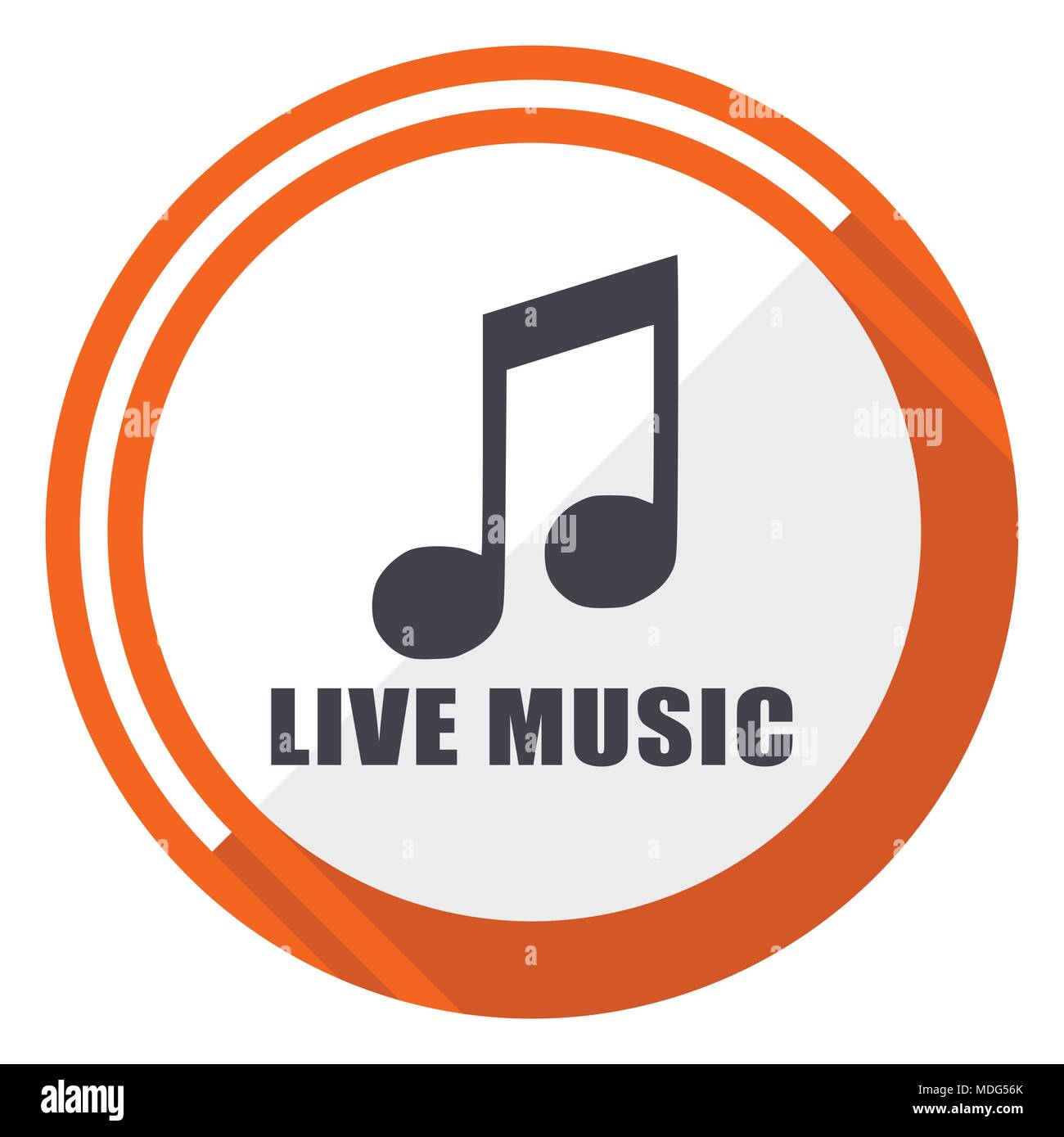 Live music flat design orange round vector icon in eps 10 Stock Vector ... Live music flat design orange round vector icon in eps 10 Stock Vector ...