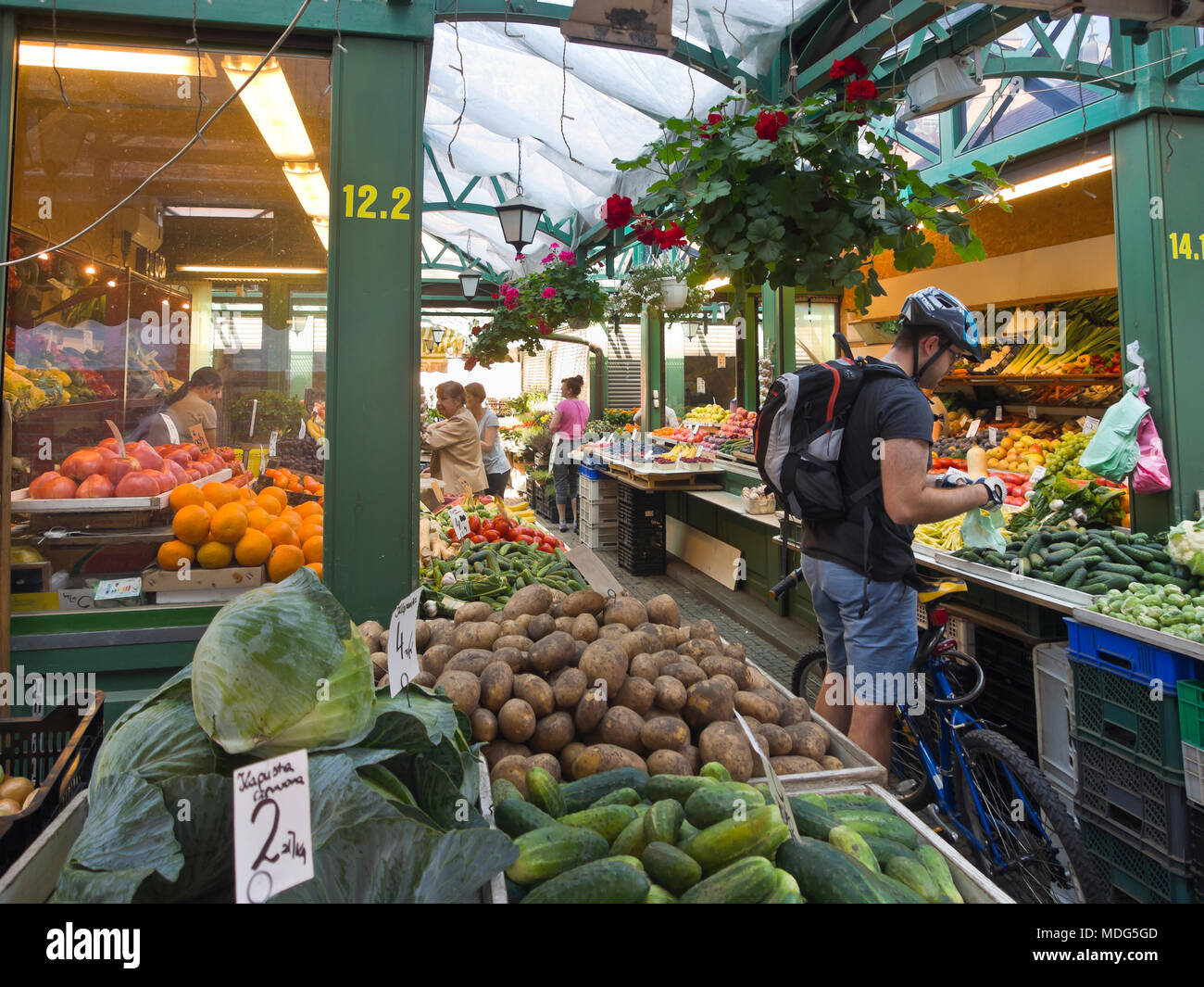 Covered Farmers Market in Gdansk Poland has a rich selection of fruit ...