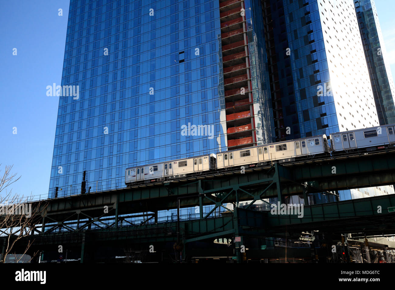 Train above ground on subway hi-res stock photography and images - Alamy