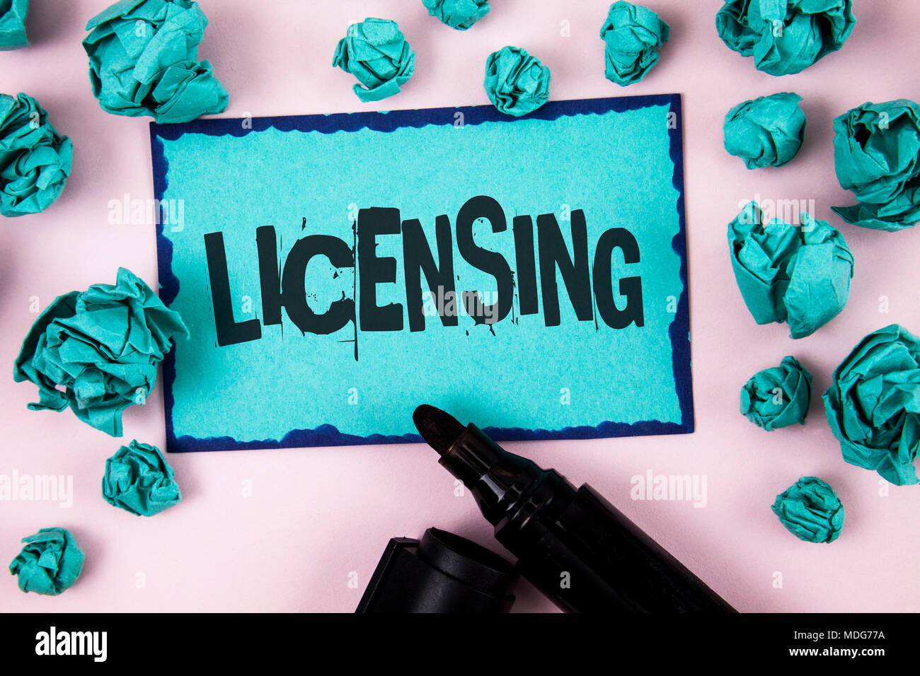 Word writing text Licensing. Business concept for Grant a license ...