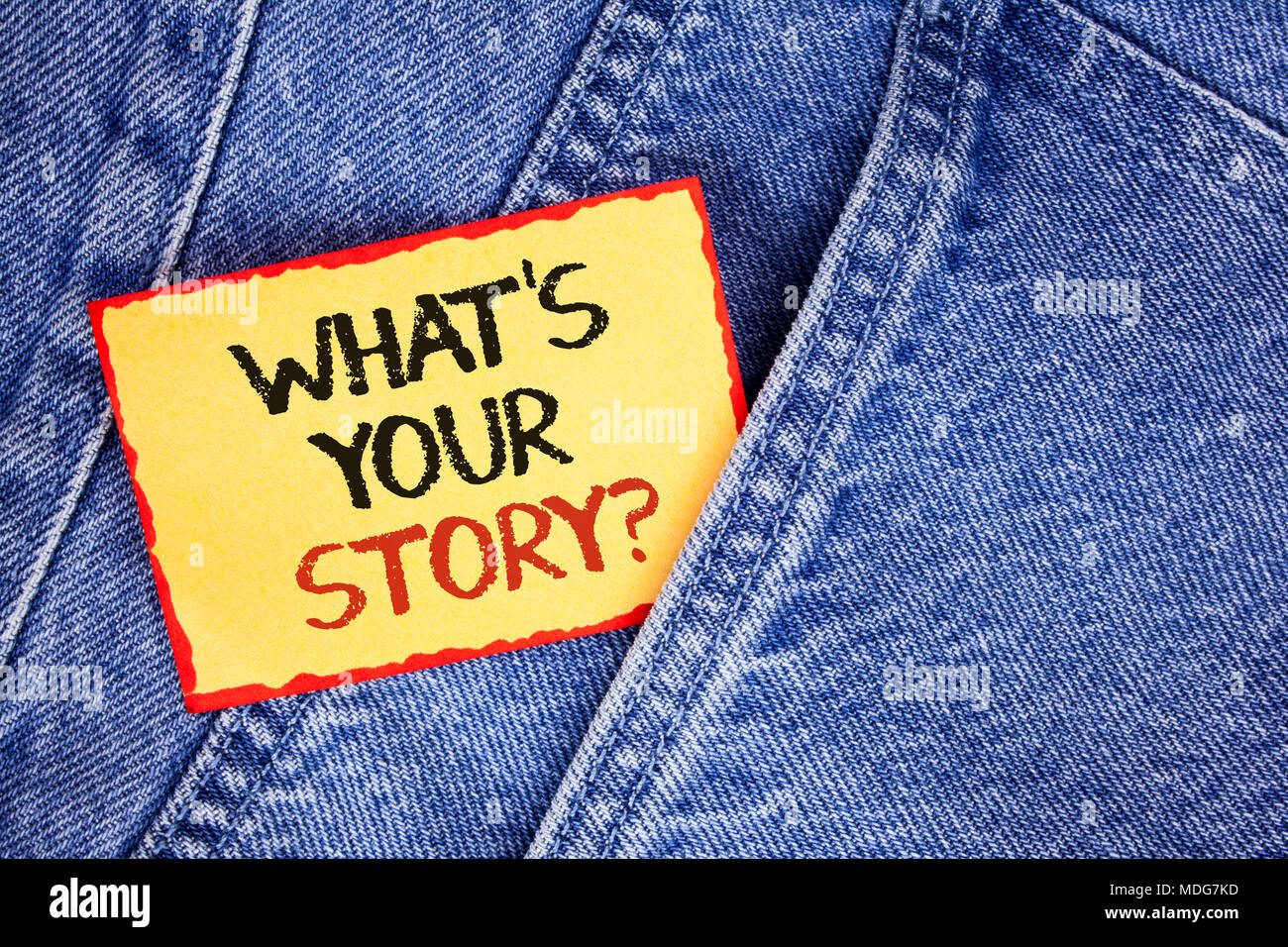 Writing note showing What Is Your Story Question. Business photo ...