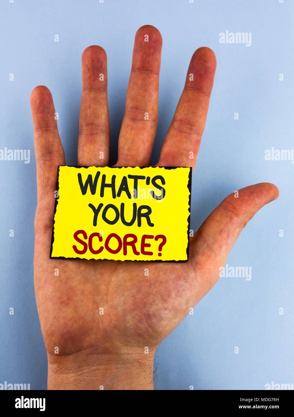 Text sign showing What Is Your Score Question. Conceptual photo Tell ...