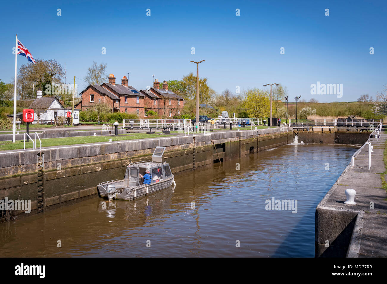 River Weaver at Dutton Locks Stock Photo - Alamy