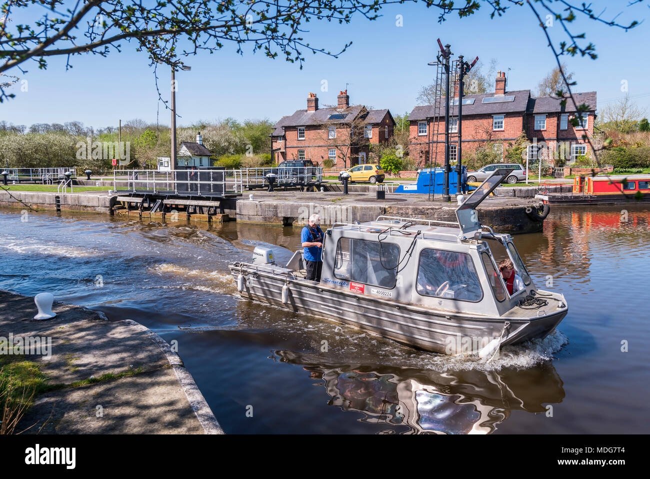 River Weaver at Dutton Locks Stock Photo - Alamy