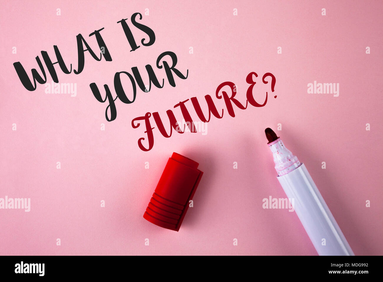 Conceptual hand writing showing What Is Your Future Question. Business ...