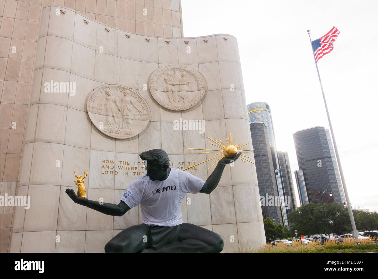 The Spirit of Detroit Michigan Stock Photo - Alamy