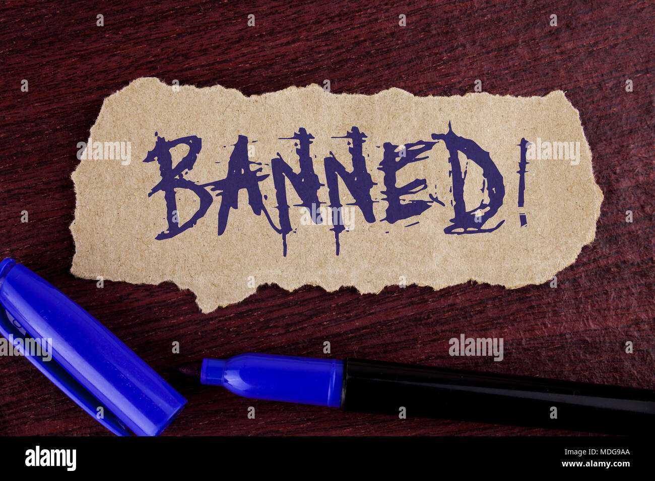 Handwriting text writing Banned Motivational Call. Concept meaning Ban ...