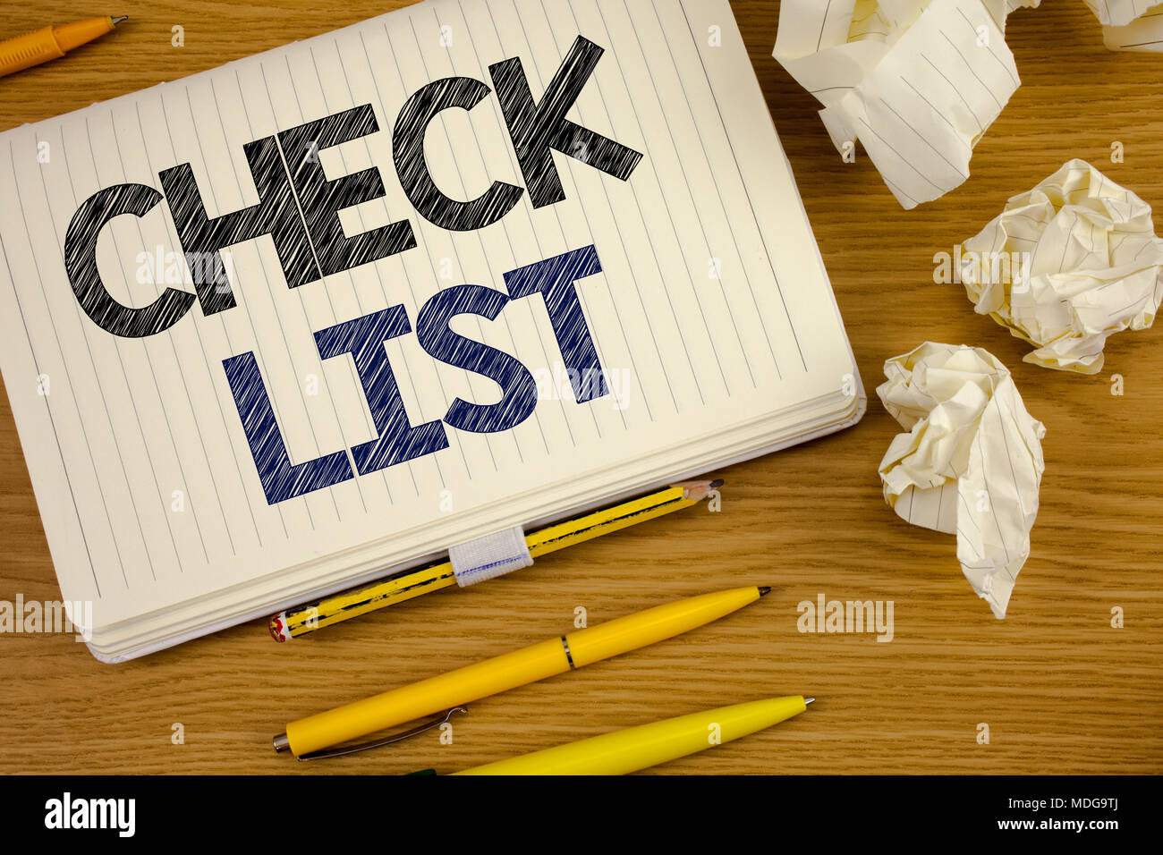 Writing note showing Check List. Business photo showcasing Items ...