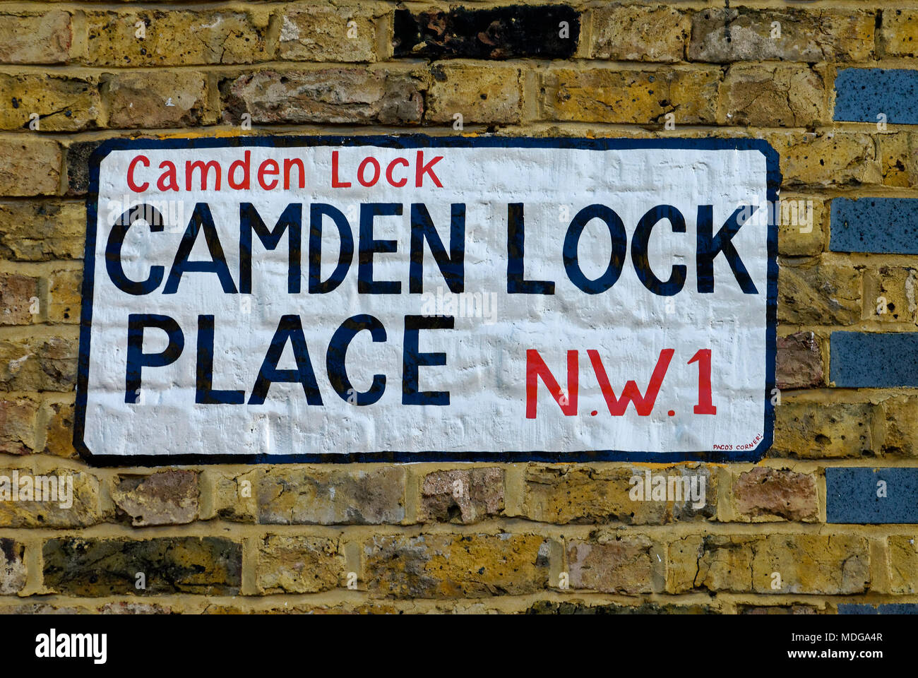 Camden Lock Place Street Sign in the Borough of Camden, Famous for it's ...
