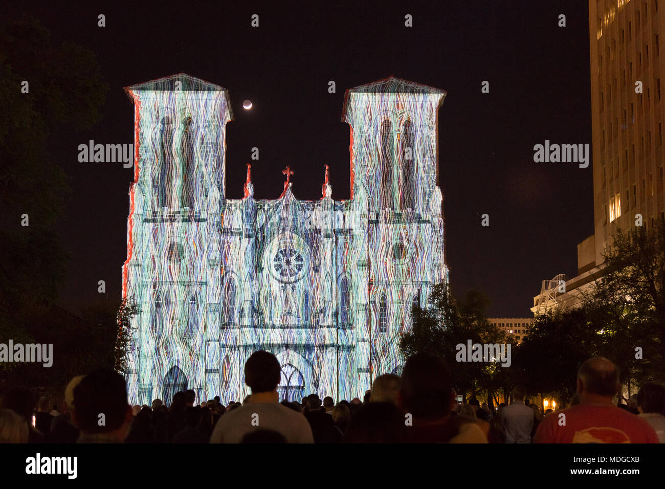 The Saga light show art projection, Cathedral of San Fernando, San ...