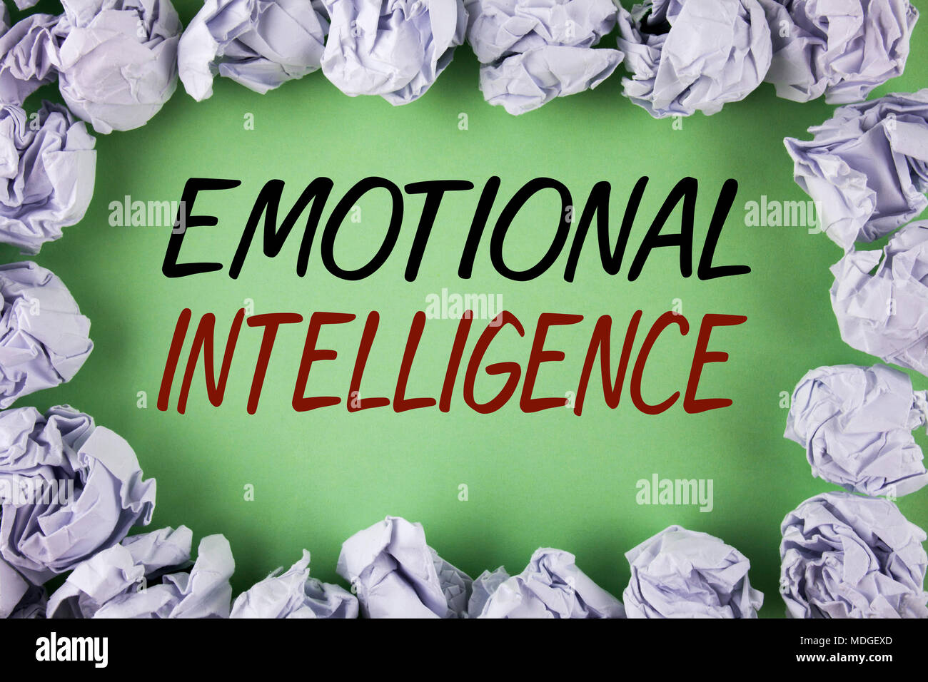 Handwriting text writing Emotional Intelligence. Concept meaning ...