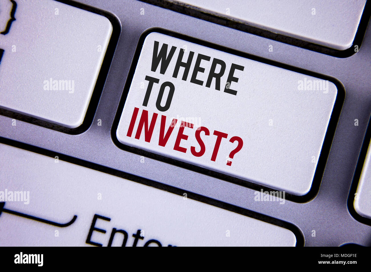 Writing note showing Where To Invest Question. Business photo ...