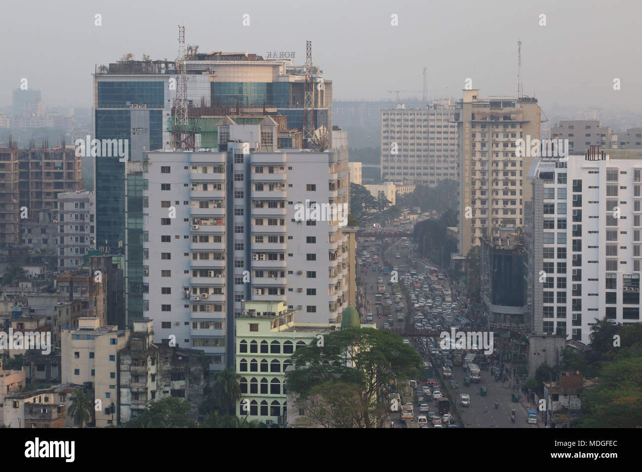 Dhaka, Bangladesh. Traffic jam seen in Dhaka, Bangladesh on April 19 ...