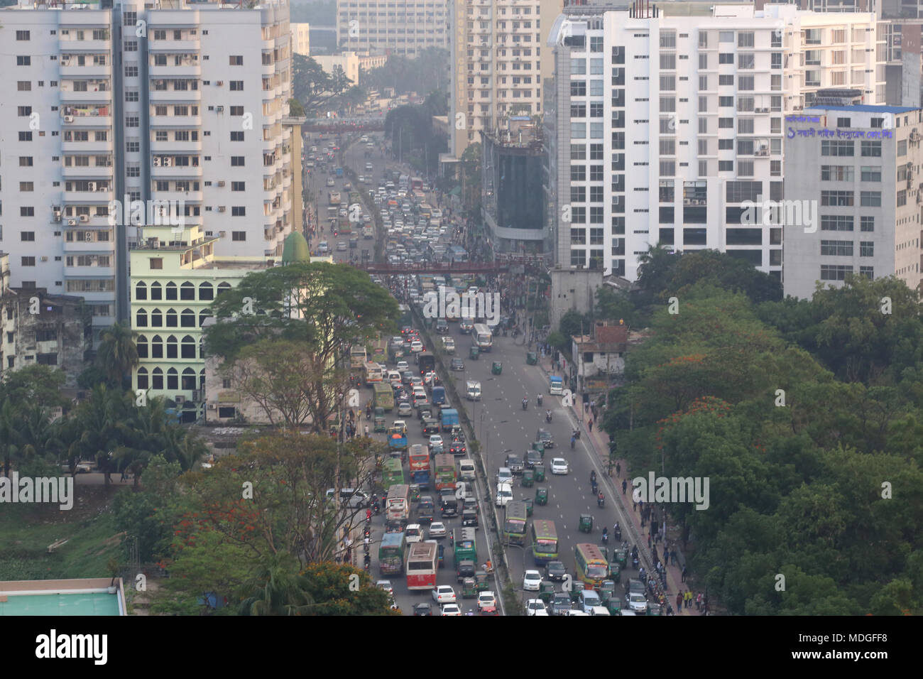 Dhaka, Bangladesh. Traffic jam seen in Dhaka, Bangladesh on April 19 ...