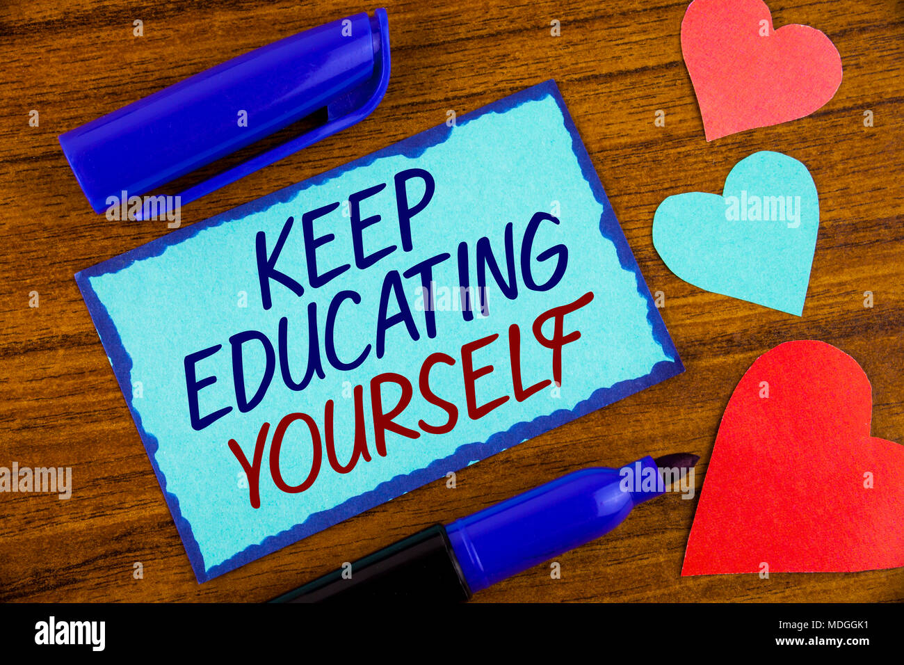 Writing note showing Keep Education Yourself. Business photo showcasing ...