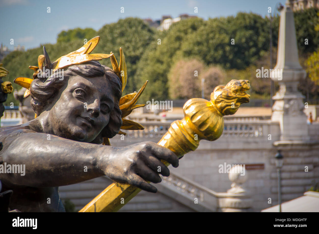Statue Nymphs of the Neva (Nymphes de la Neva) on the Bridge Alexander ...