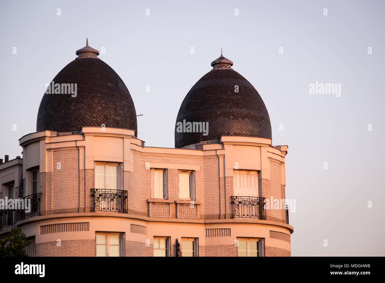 Twin Dome Roofs of an apartment, viewed from the Planted Promenade (La ...